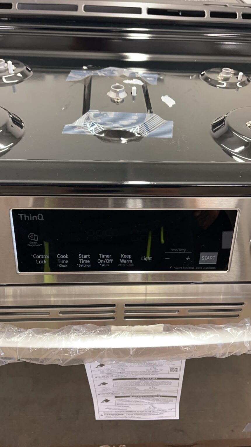 5.8 cu ft. Smart Wi-Fi Enabled Fan Convection Gas Slide-in Range with ...